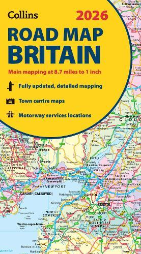 2026 Collins Road Map of Britain: Clear and Detailed Folded Map of ...