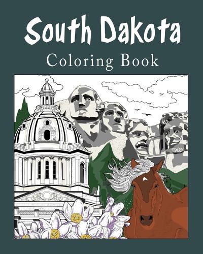 South Dakota Coloring Book: Adult Painting on USA States Landmarks and ...